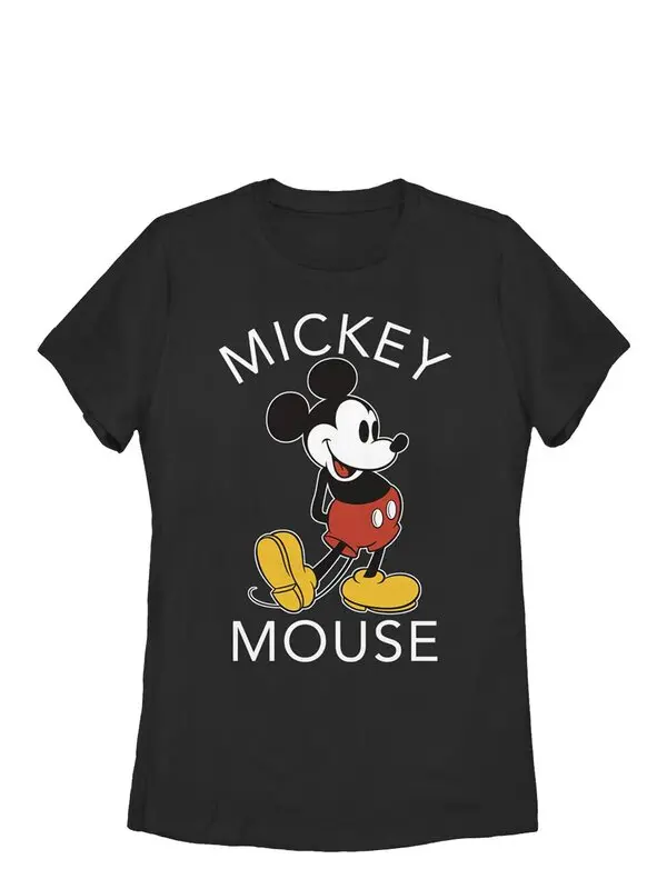 MICKEY & FRIENDS Retro Mickey Mouse Pose Graphic T-shirt - Black