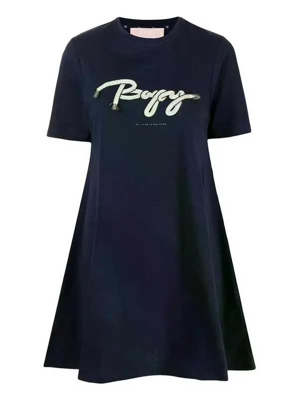A BATHING APE Embroidered-logo T-shirt Dress - Blue