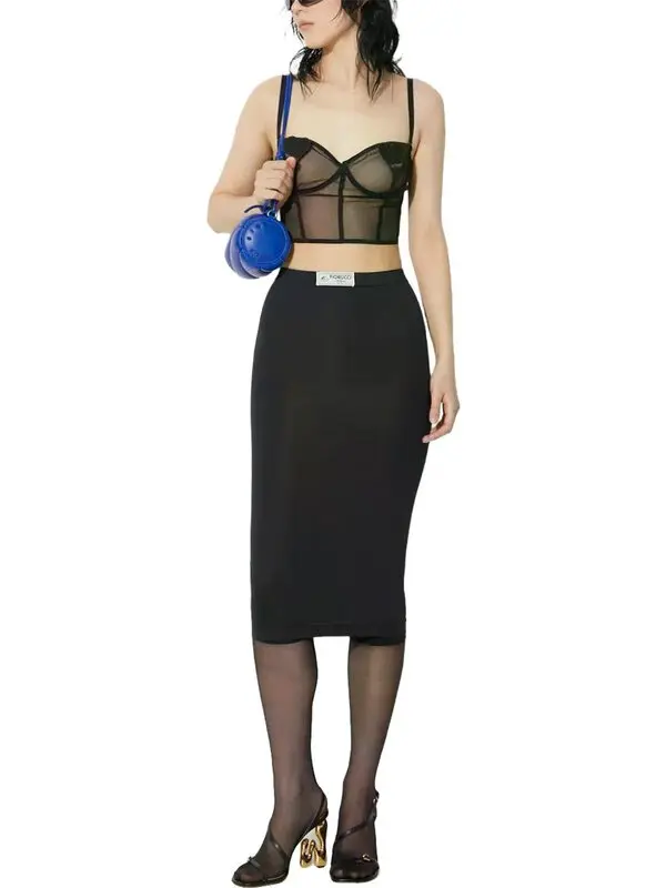 Fiorucci Logo-tag Midi Skirt - Black