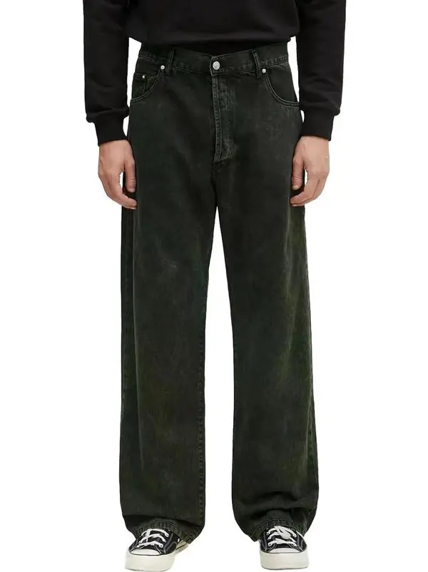 Aries Logo-patch Straight Leg Jeans - Green