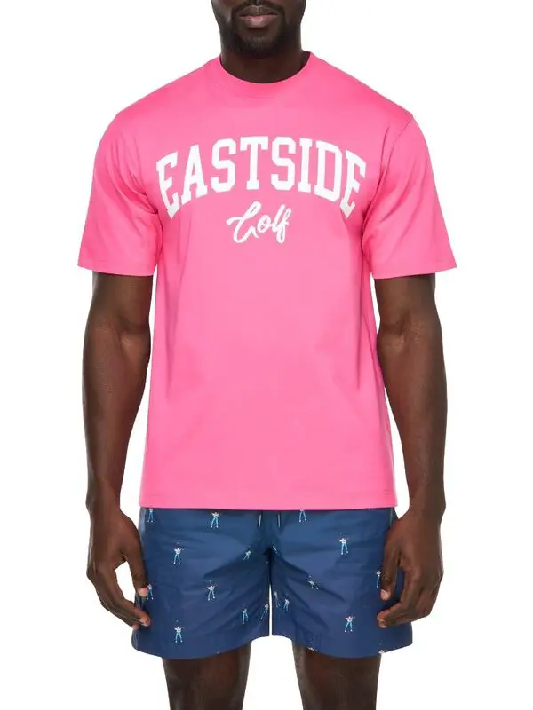EASTSIDE GOLF Circle Graphic T-shirt - Pink Cosmos