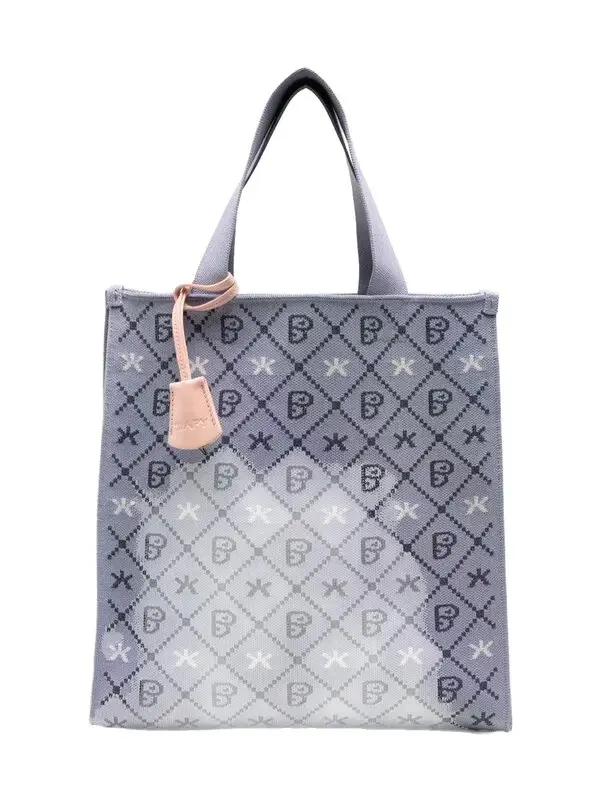 A BATHING APE Argyle Check Graphic Tote Bag - Blue
