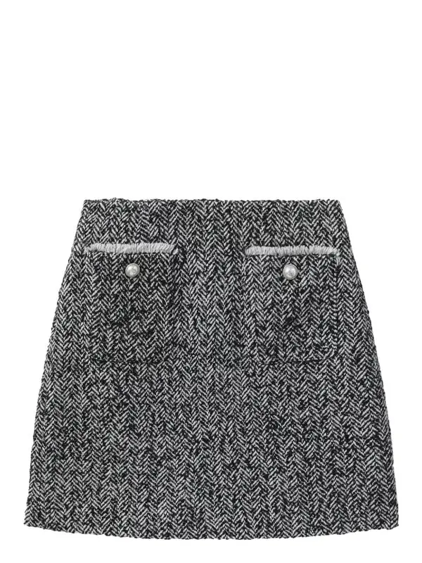 A BATHING APE Houndstooth Miniskirt - Grey