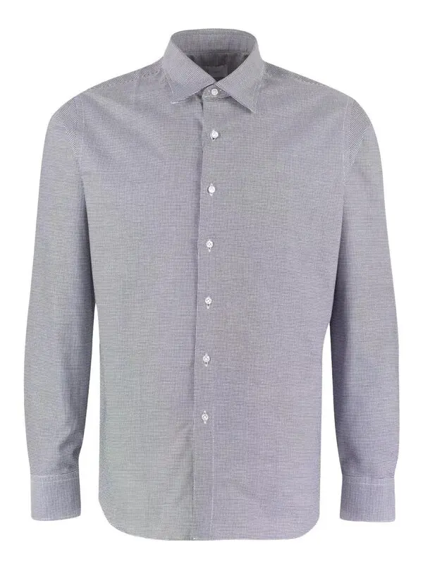THE (ALPHABET) Checked Cotton Shirt - Black