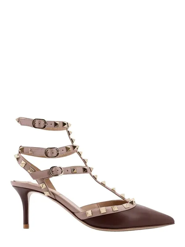 Valentino Garavani Rockstud Leather Slingback - Brown