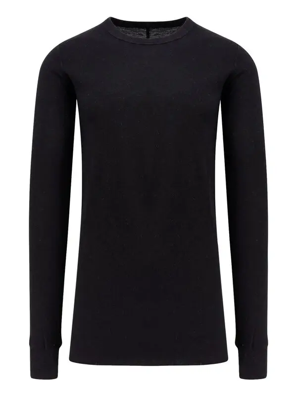 Rick Owens Basic Ls T Viscose Blend Tshirt - Black