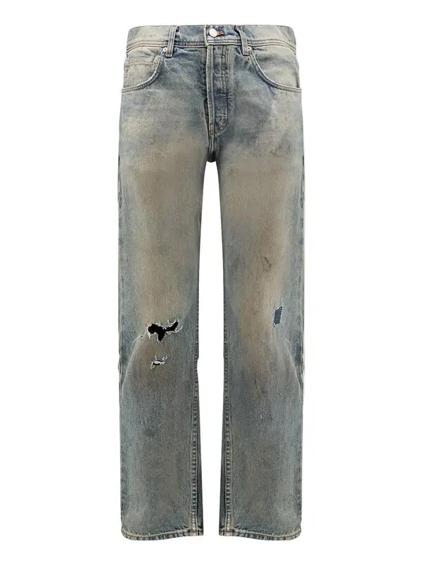 Enfants Riches Déprimés Straight Leg Jeans With Distressed Detail - Blue