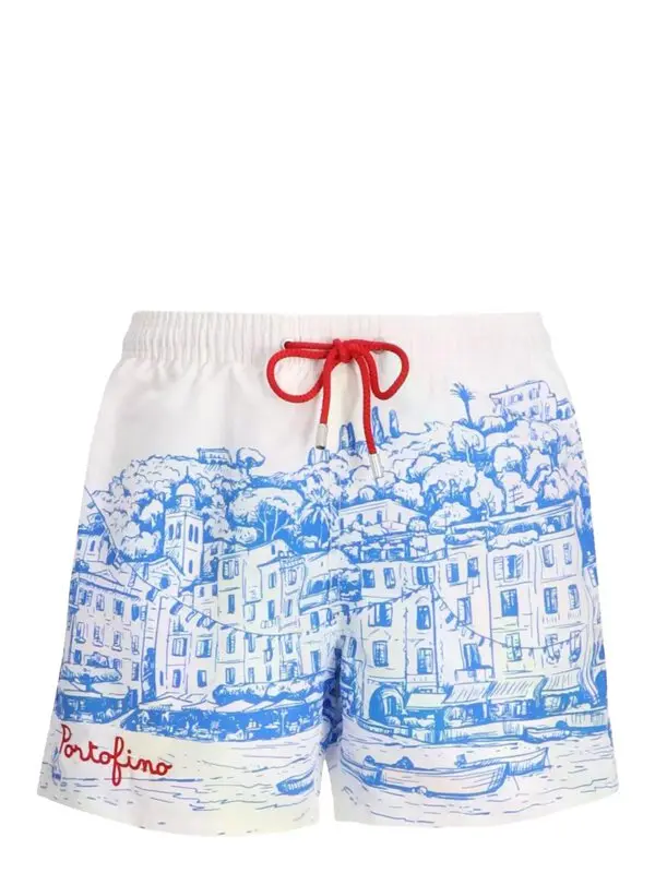MC2 SAINT BARTH Printed Swim Shorts - White