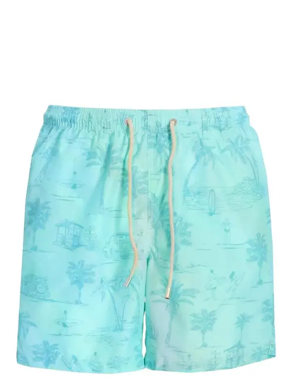 MC2 SAINT BARTH Printed Swim Shorts - Blue