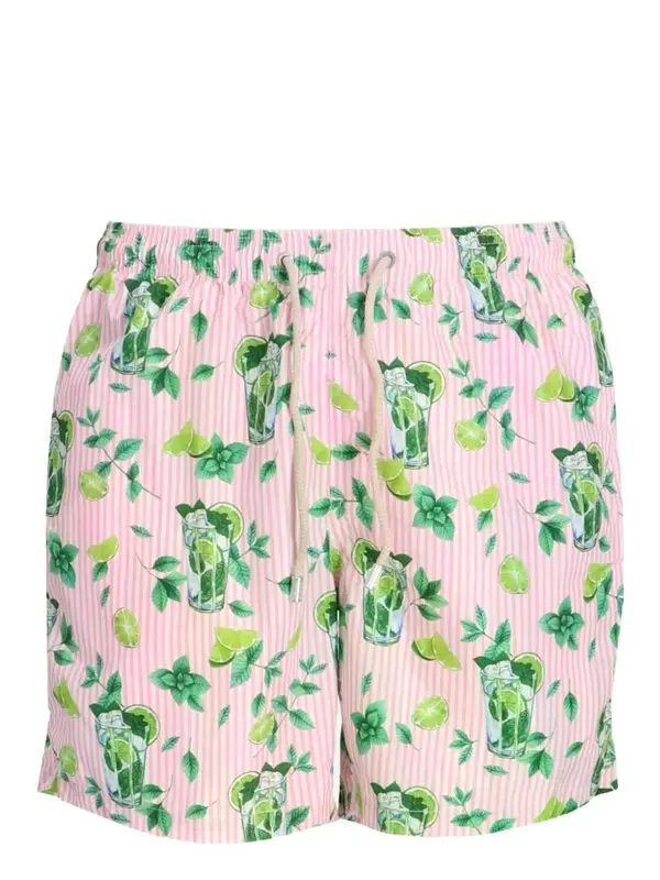 MC2 SAINT BARTH Striped Swim Shorts - Pink