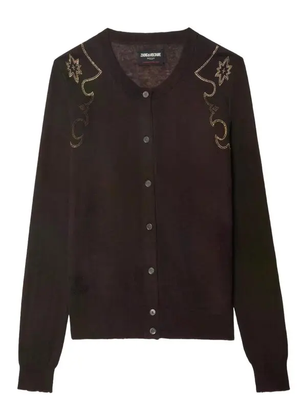 Zadig&Voltaire Embellished Cashmere Cardigan - Brown