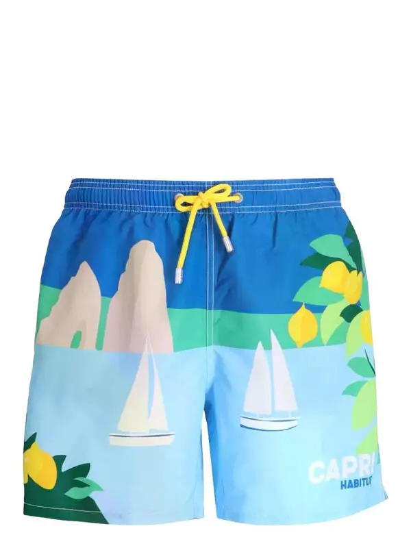 MC2 SAINT BARTH Printed Swim Shorts - Blue