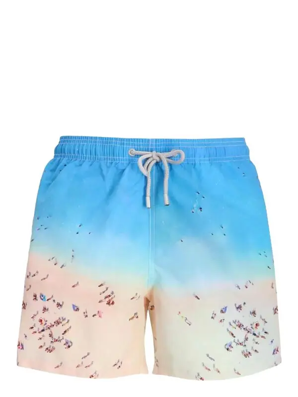 MC2 SAINT BARTH Beach-print Swim Shorts - Blue