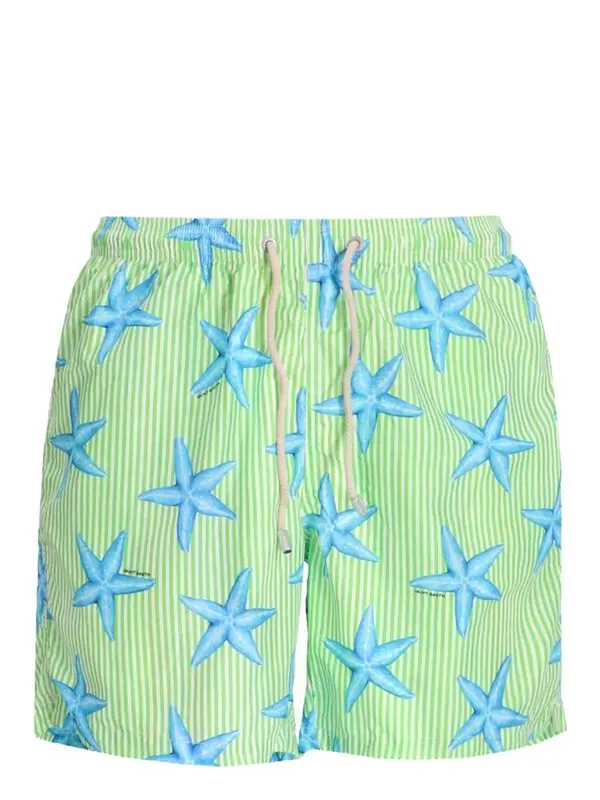 MC2 SAINT BARTH Starfish-print Swim Shorts - Green