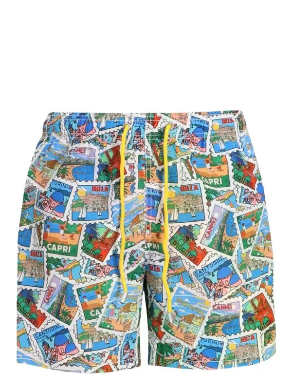 MC2 SAINT BARTH Printed Swim Shorts - Blue
