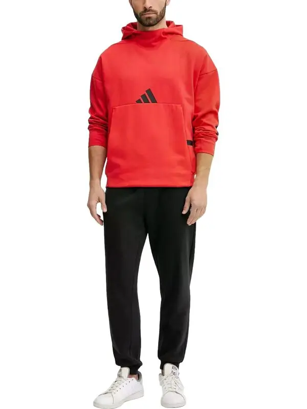 Adidas Kangaroo-pocket Stripe-detail Hoodie - Red