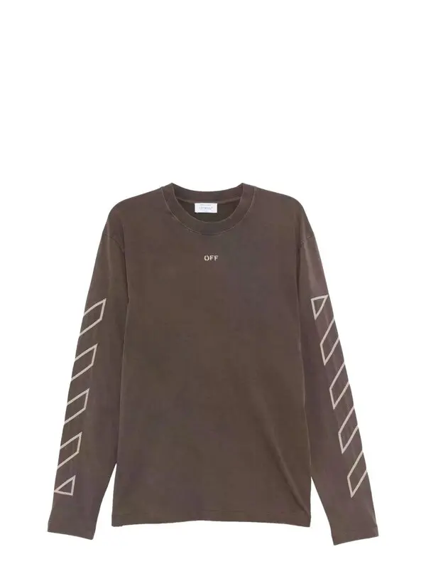 Off-White Arrows-motif Long-sleeve T-shirt - Brown