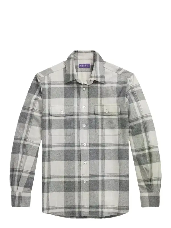 Ralph Lauren Purple Label Checked Pocket Shirt - Grey