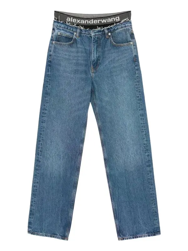 Alexander Wang Logo-waistband Jeans - Blue