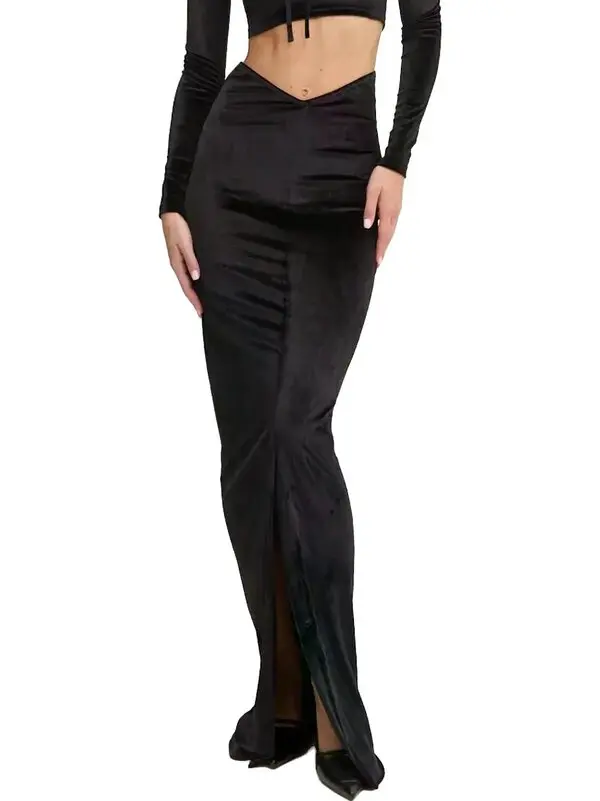 Fiorucci Velvet Maxi Skirt - Black
