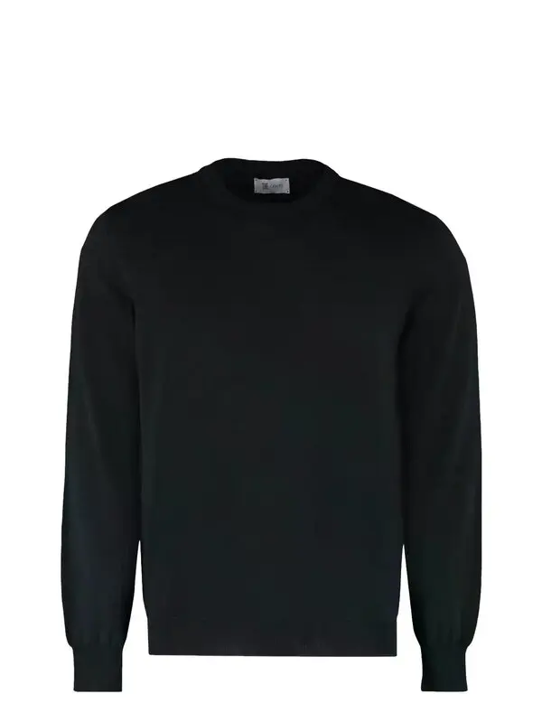 THE (ALPHABET) Cotton Crew-neck Sweatshirt - Black