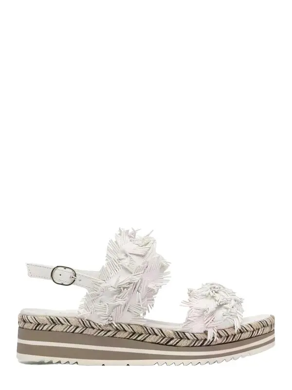 TONI PONS Fringed Platform Espadrille Sandals - White