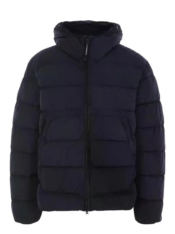 C.P. COMPANY Hooded Quilted Coat - Blue