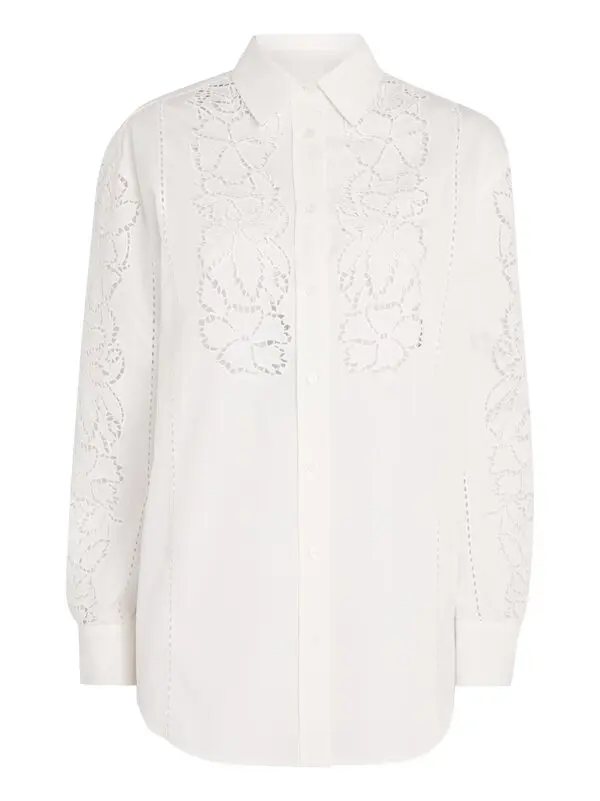 Max Mara Cotton Broderie Anglaise Shirt - White