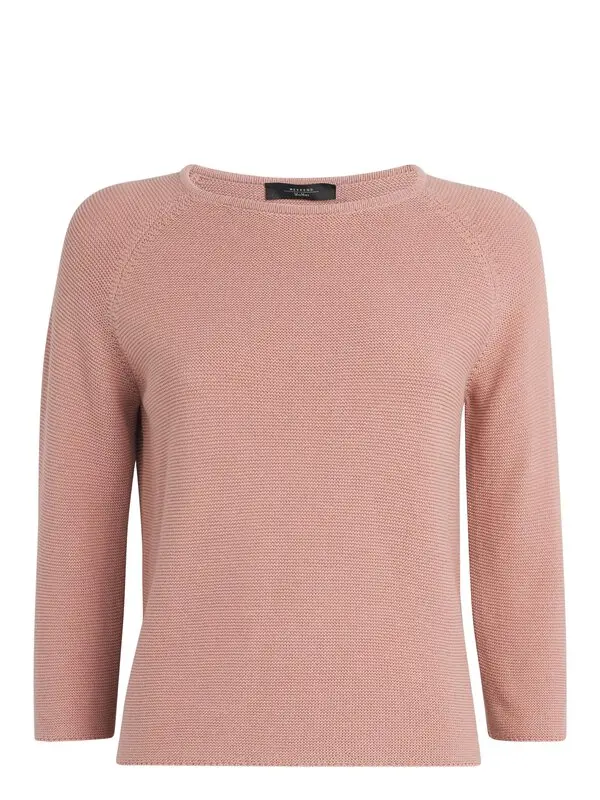 Max Mara Cotton Crop-sleeve Sweater - Pink
