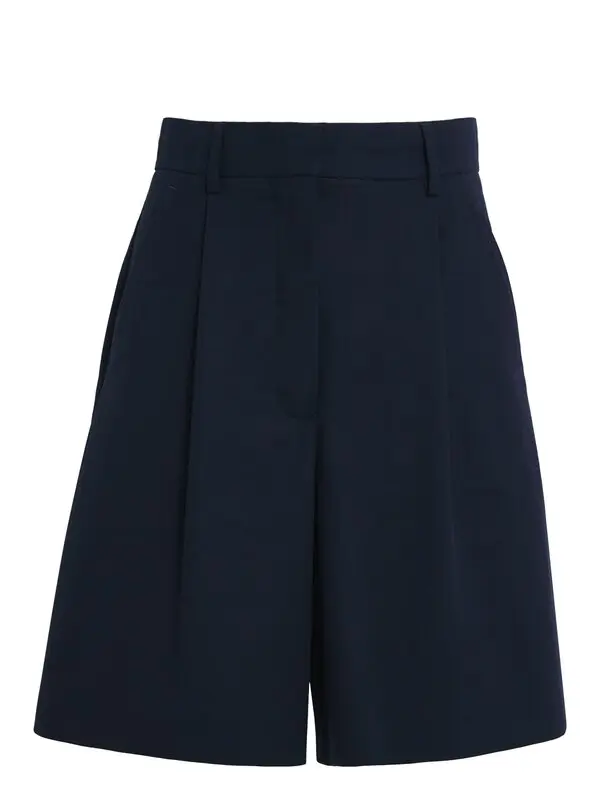 Max Mara Cotton Gabardine Bermuda Shorts - Blue