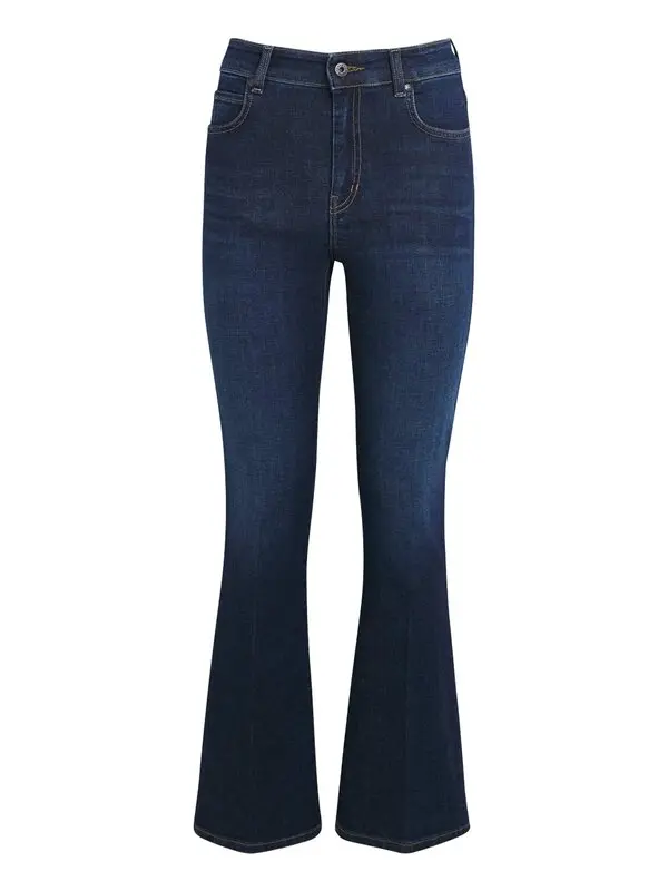 Max Mara Slim Cropped Flare Jeans - Blue