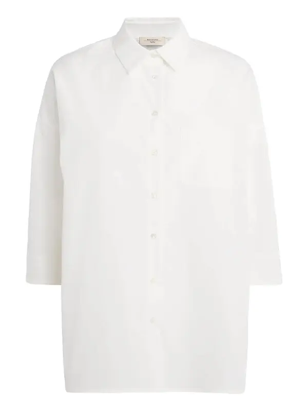 Max Mara Cotton Poplin Flared Shirt - White