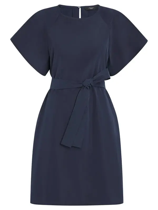 Max Mara Taffeta Belted Mini Dress - Blue