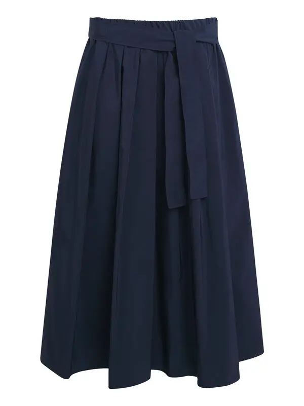 Max Mara Taffeta Tie-belt Midi Skirt - Blue