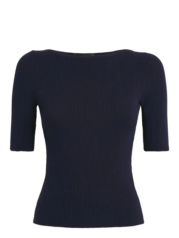 Max Mara Rib-knit Slim T-shirt - Blue