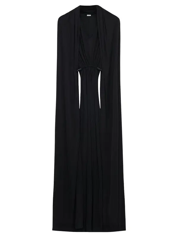 Loewe Silk Flamenco Maxi Dress - Black