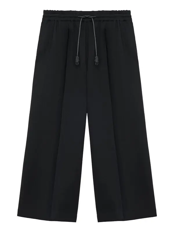 Loewe Cropped Wide-leg Trousers - Black