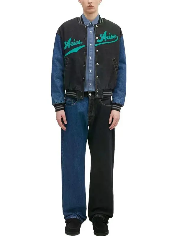 Aries Embroidered-logo Jeans - Black