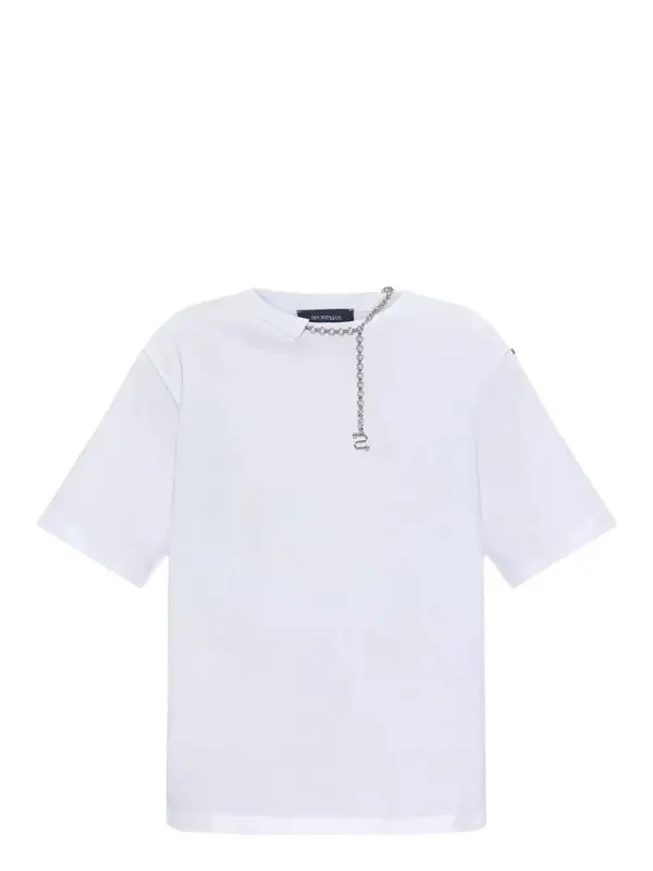 Sportmax Chain-embellished Cotton T-shirt - White