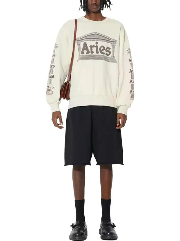 Aries Graphic Print Sweatshirt - White