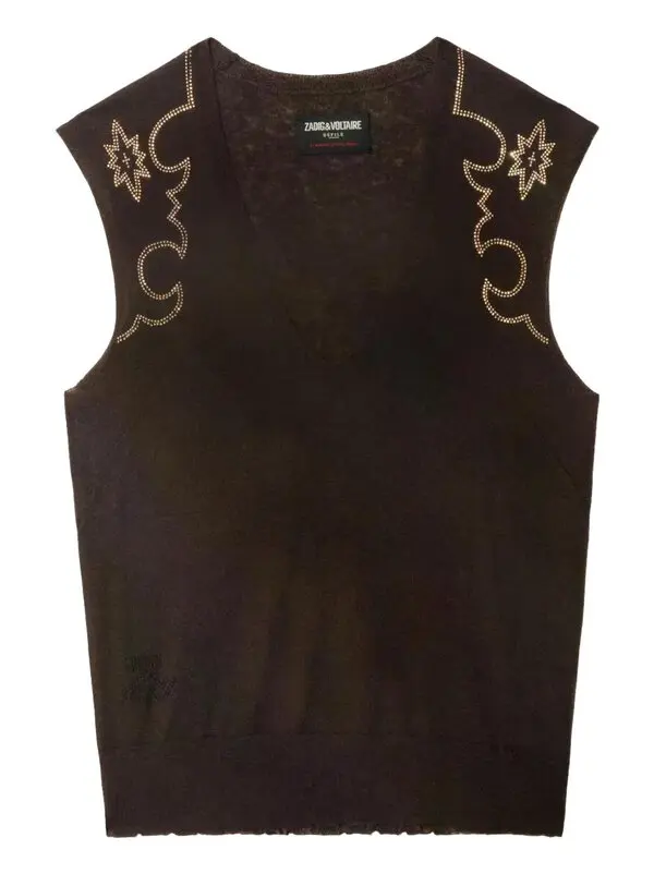 Zadig&Voltaire Embellished Sleeveless Top - Brown
