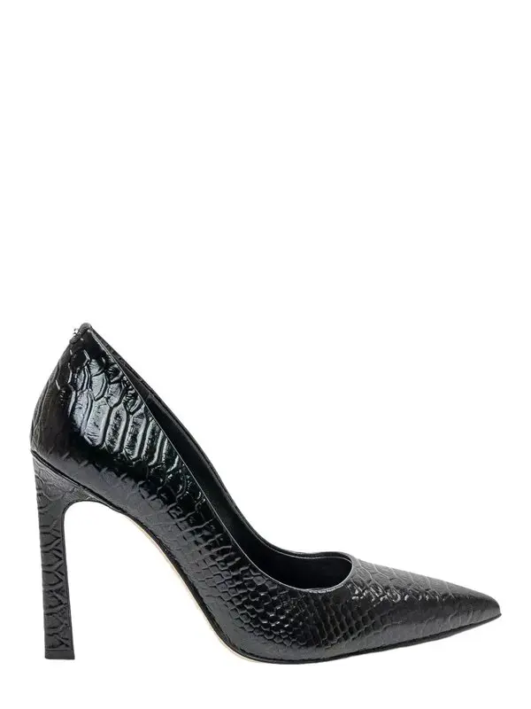 Michael Kors 100mm Snakeskin-textured Pointed-toe Pumps - Black
