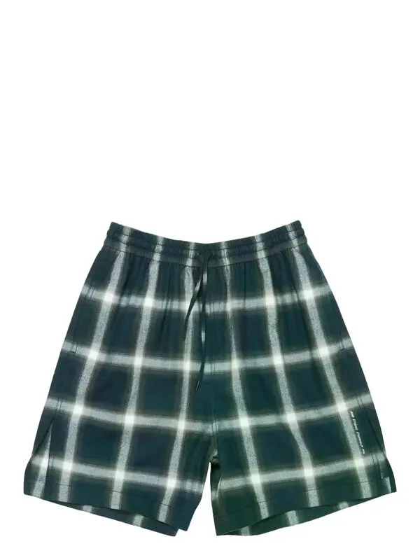 Acne Studios Checked Elastic-waist Shorts - Green