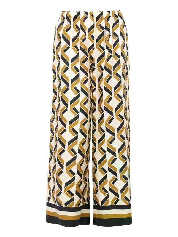 ERES Geometric-print Wide-leg Trousers - White