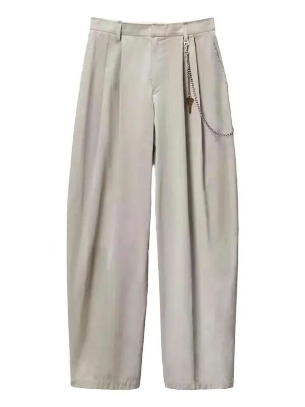 Alexander Wang Pleated Chain-detail Trousers - Stone