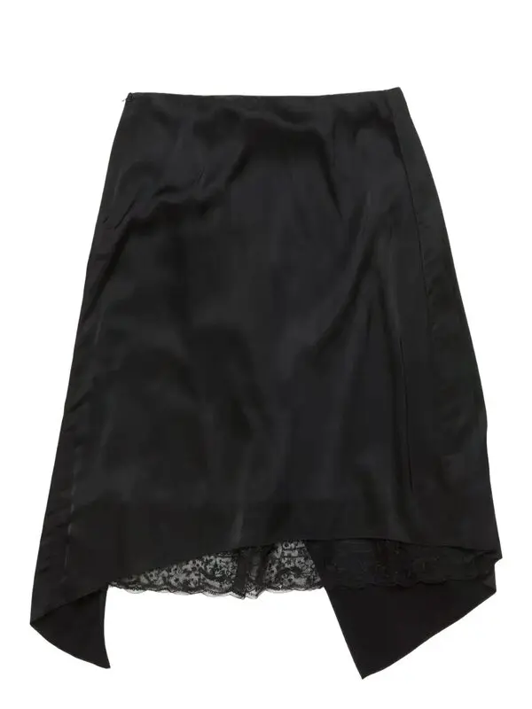 Acne Studios Ruffled Lace-trim Midi Skirt - Black