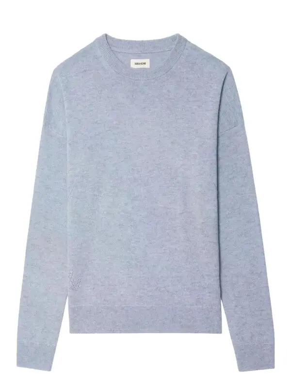 Zadig&Voltaire Cashmere Sweater With Heart Patches - Blue