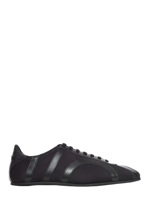 TOTEME Leather-panel Recycled-cotton Sneakers - Black