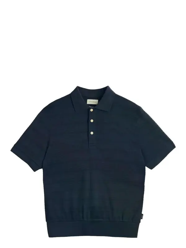 Oliver Spencer Textured Polo Shirt - Blue