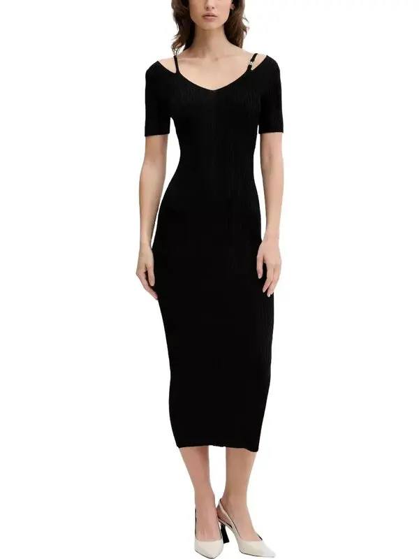 Hugo Boss Shoulder Cut-out Midi Dress - Black